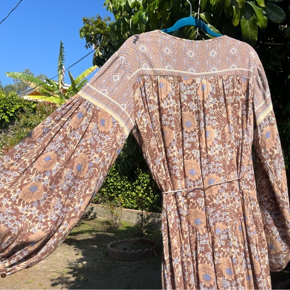 Blue Boheme | Dresses | Blue Boheme Tan Brown Floral Print Viscose ...